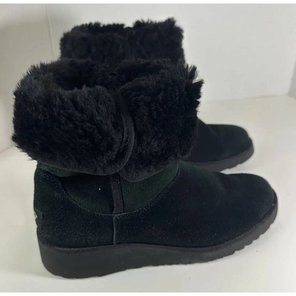 UGG | Shoes | Ugg Amie Boots Black Roll Down Mid Calf Pull On Shearling Lined Womens Size 8 ...